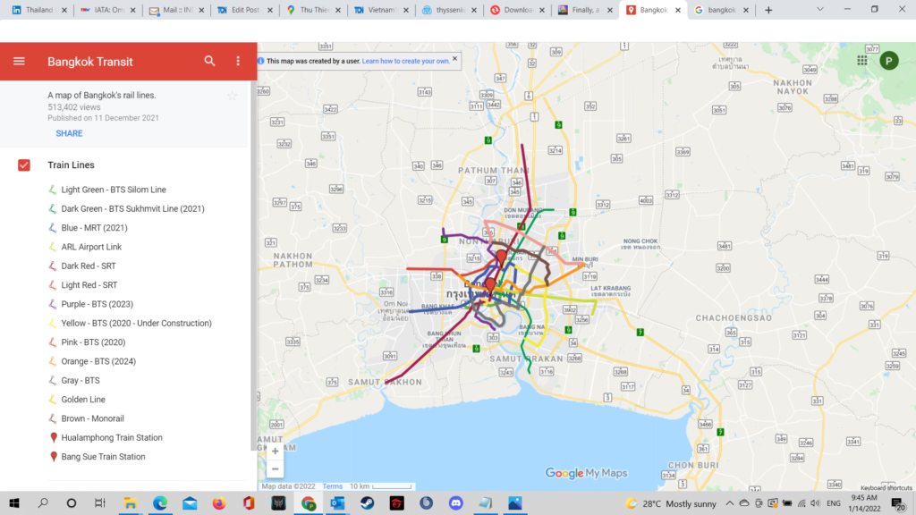 A (Mostly) Accurate Map of Bangkok’s Mass Transit System (BTS and MRTA ...